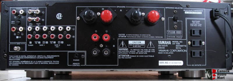 Integrated Amplifier Yamaha AX-592 with remote Photo #406617 - Canuck ...