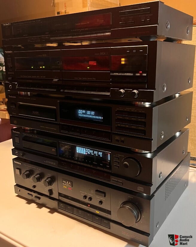 1980's Technics Integrated amplifier, cd player, Eq, tape deck & tuner ...