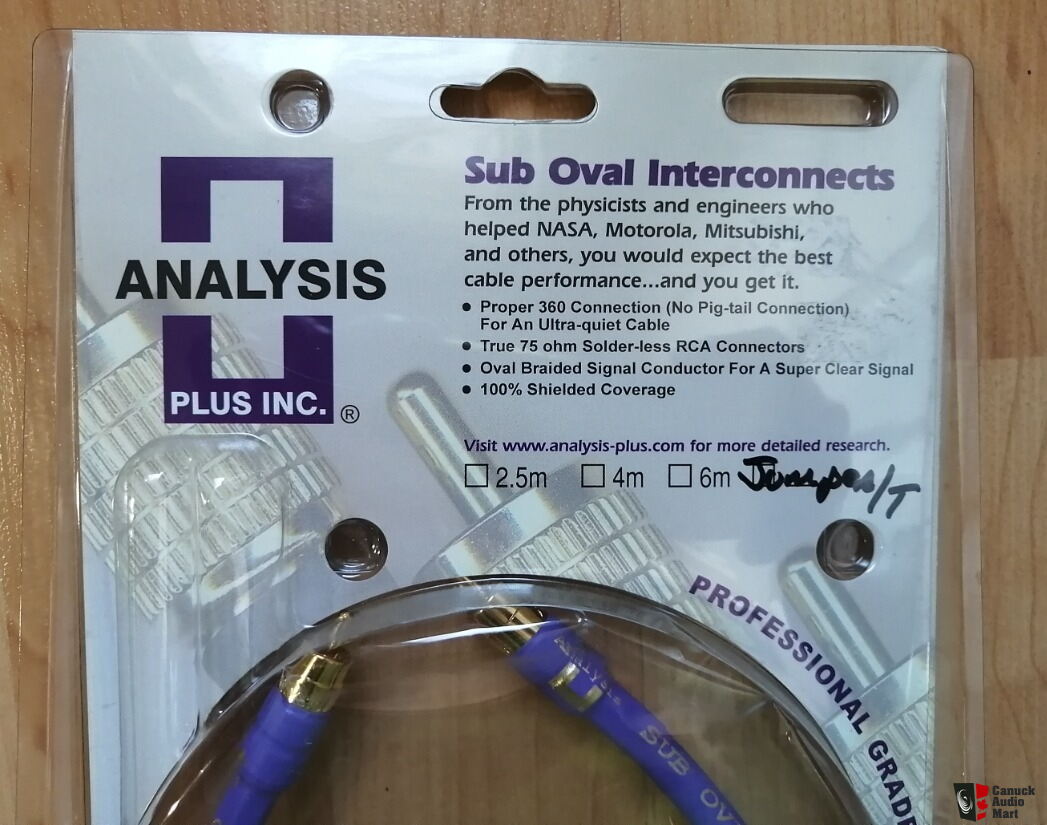 Analysis Plus Oval One RCA Interconnect Cables Photo #4095077 - Canuck ...