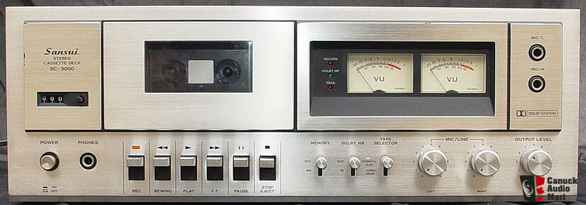 > SANSUI SC-3000 - Stereo Cassette Deck - 1977 - Wood cover is in ...