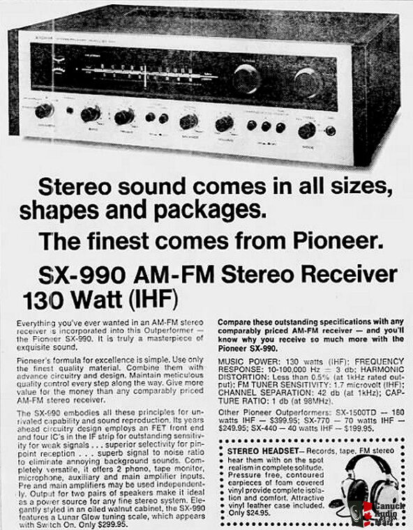 Pioneer SX-990 AM/FM Receiver - Excellent Condition ! Photo #4098783 ...