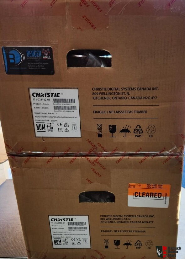 CHRISTIE Captiva DWU500S ,5000-ISO Lumen Short Throw Laser , New open ...