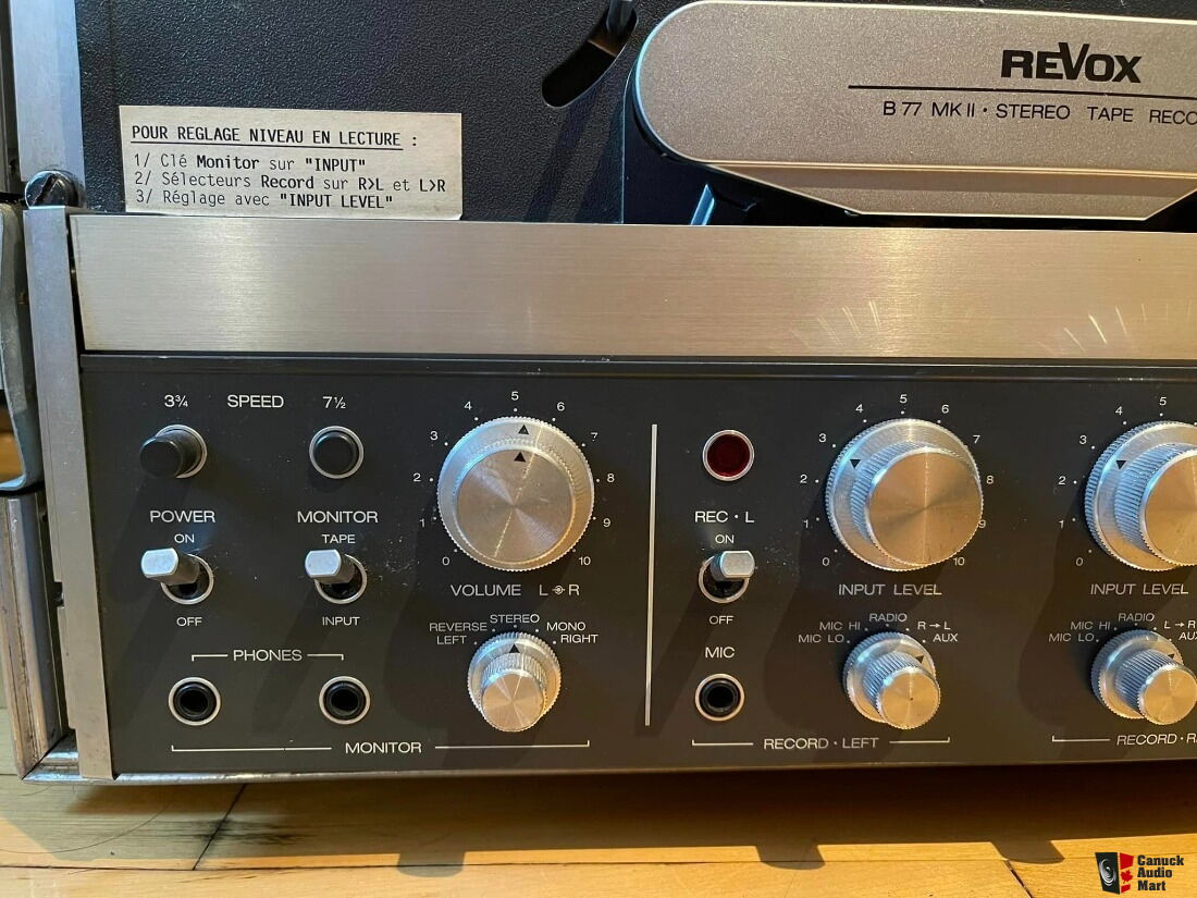 Revox B77 MKII 2 tracks 7.5IPS Photo #4109660 - Canuck Audio Mart