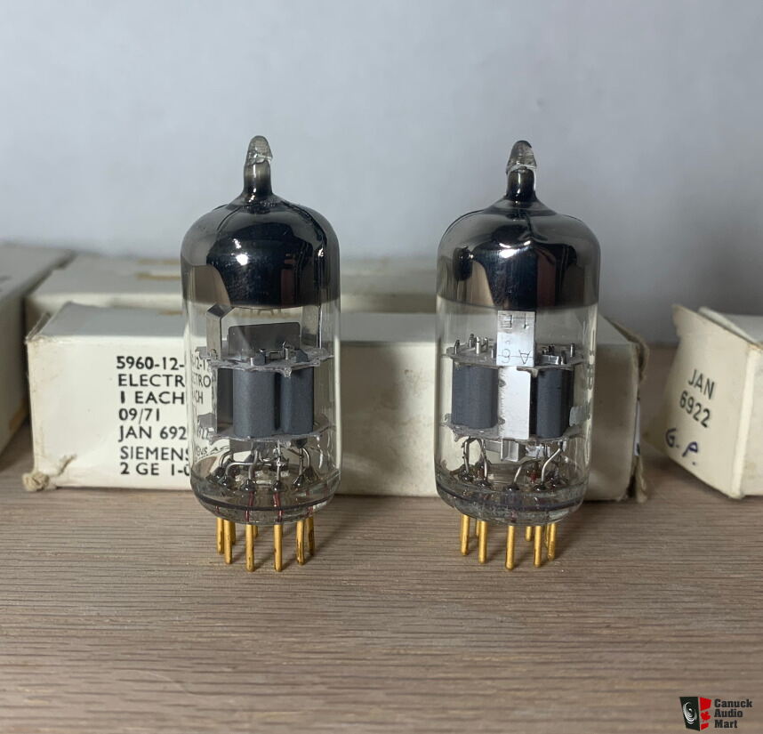 NOS Siemens JAN 6922 E88CC pre-amp tubes. 1971, A-Frame, Gold Pins ...