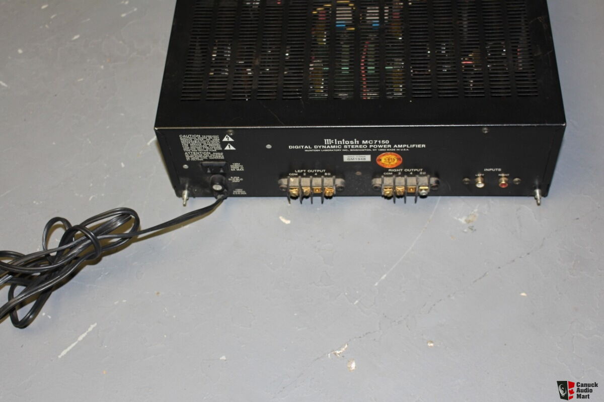 McIntosh MADE IN THE U.S.A MODEL MC 7150 POWER Amp Amplifier 150 WATTS ...