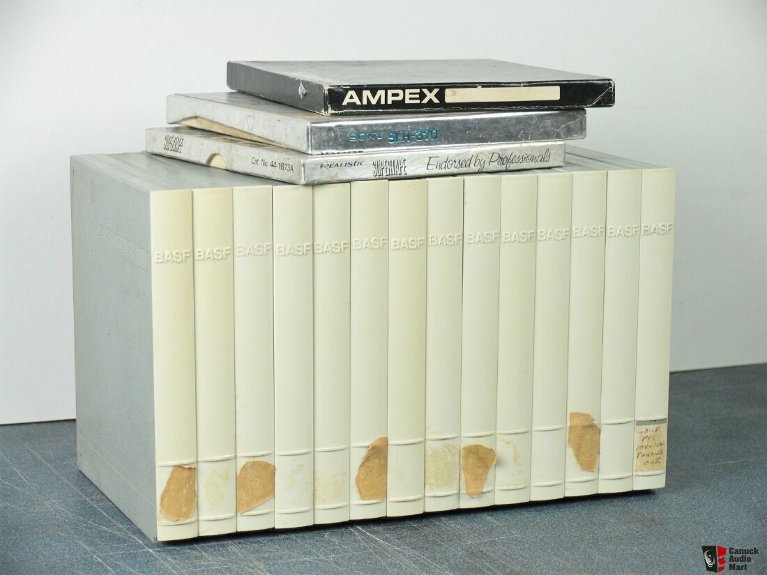 Lot of 14 Vintage BASF reel to reel 7 inch tapes with cases For Sale ...