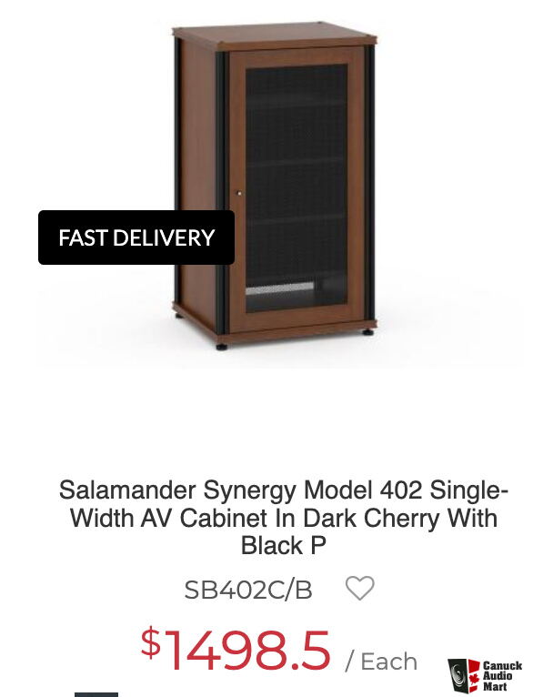 Salamander Synergy Model 402 Single-Width AV Cabinet In Dark Cherry ...