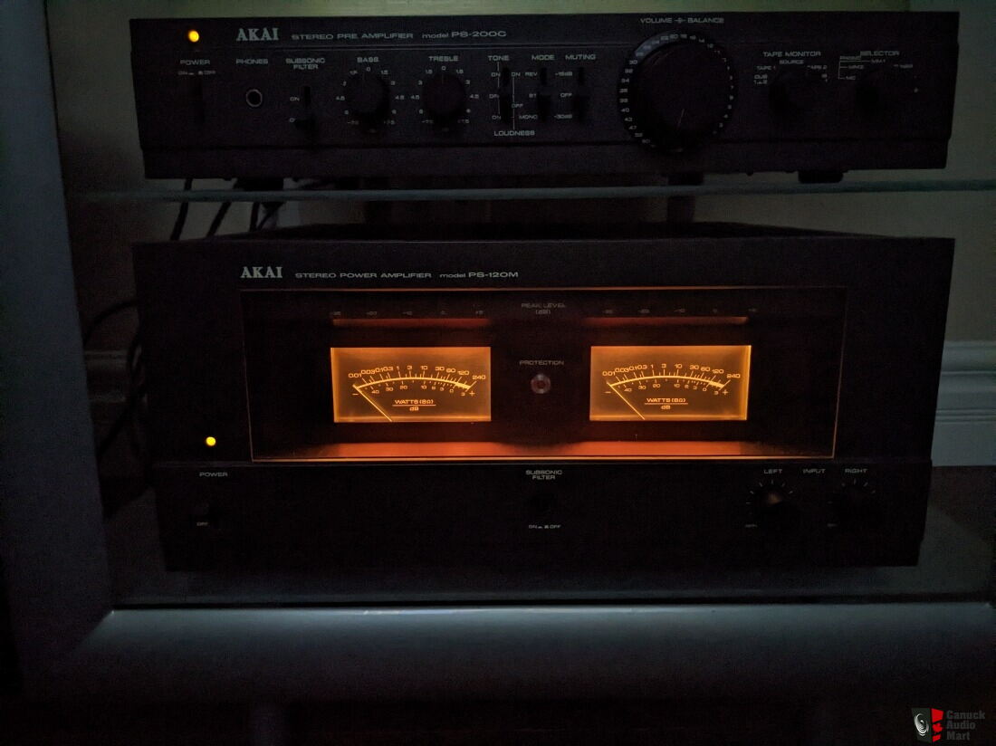 Super rare AKAI PS-200C amplifier power and PS-120M pre-amplifier Photo ...