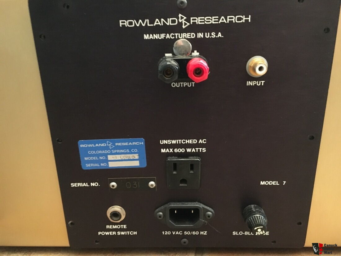 Rowland Research Model 7 Monobloc Amplifiers - For Parts Or Repair ...