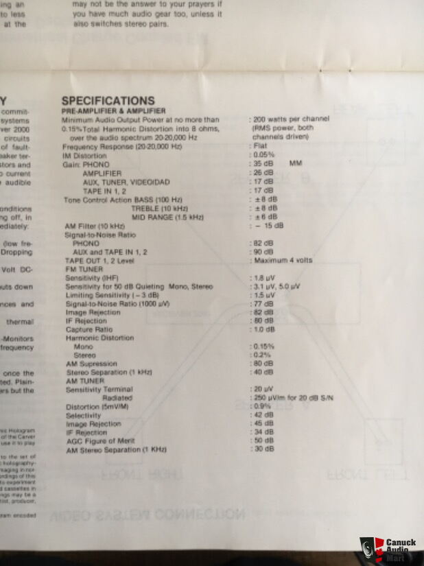 carver the receiver 2000 Photo #4213745 - US Audio Mart