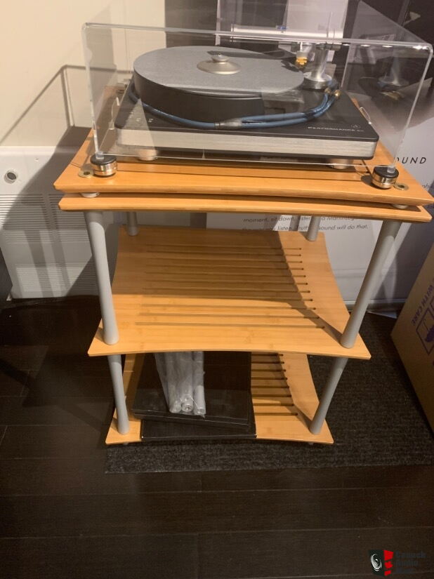 Quadraspire SVT Bamboo and Silver Four Shelf Stand Near New SAVE ...