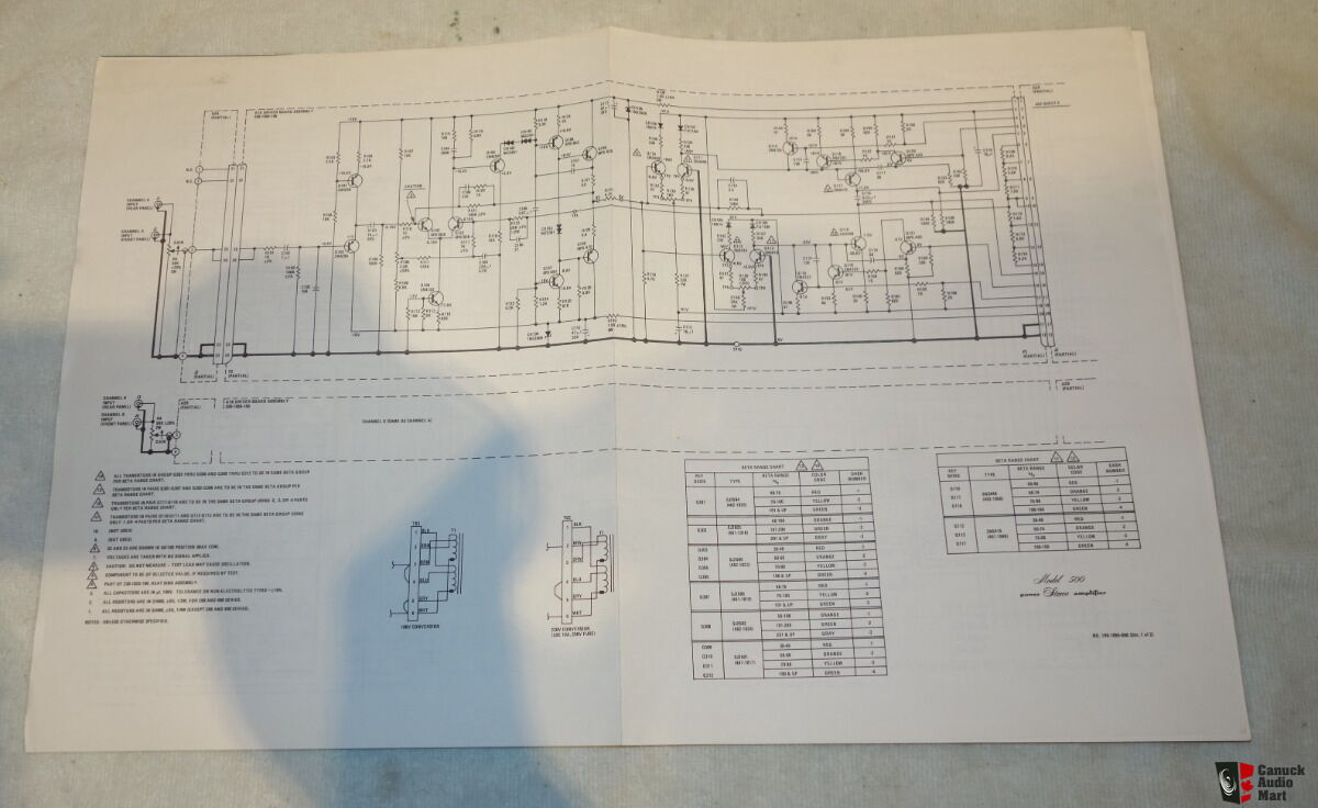 Original Marantz Model 500 power amplifier owner's manual with ...