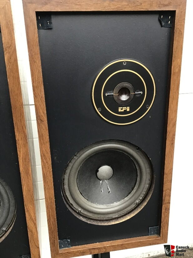 Vintage EPI 100V Speakers on Correct Height 16" Target Steel Stands in ...