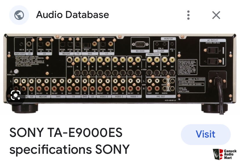 Sony TA-E9000ES PRE Amp Photo #4274817 - Canuck Audio Mart