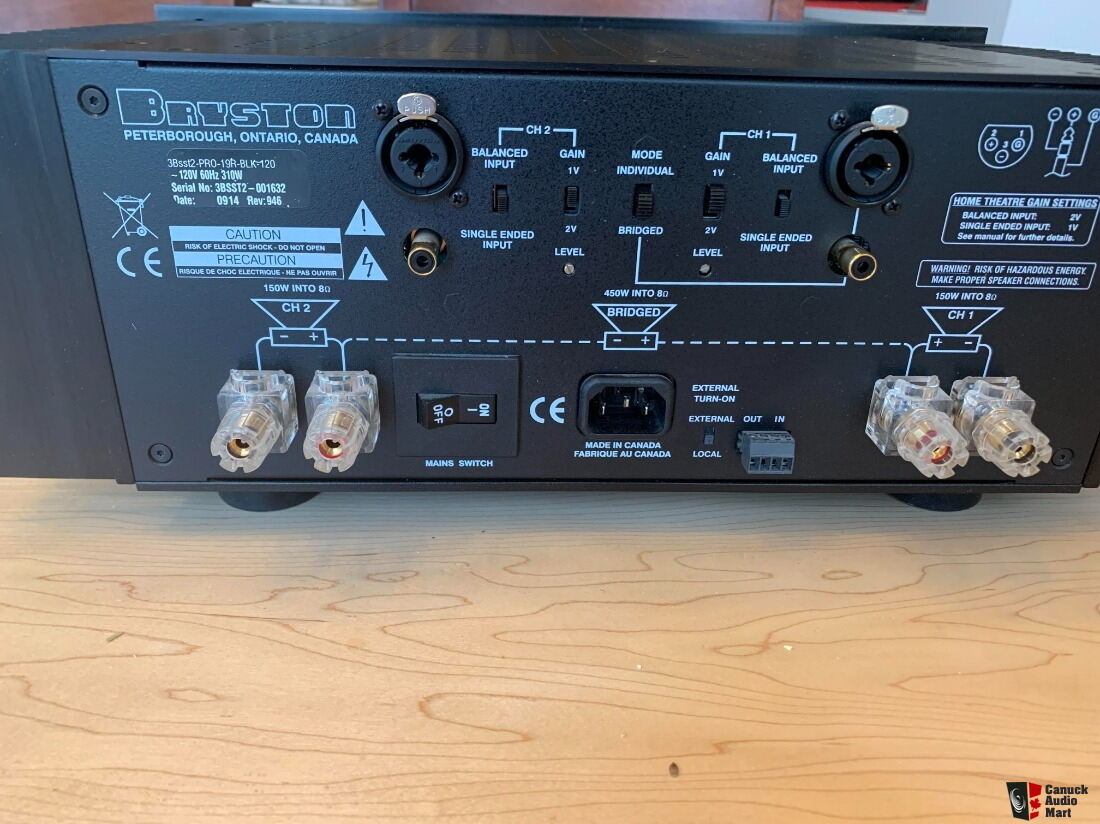 FOR SALE: Bryston 3B SST2 Stereo 150 Watt per Channel Power Amplifier ...