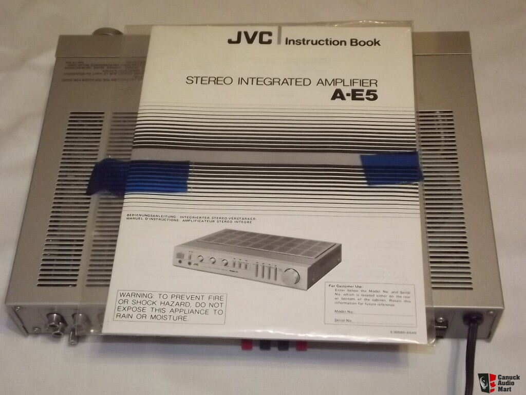 JVC A-E5 Stereo Amplifier in Box and Manual Mint For Sale - Canuck ...