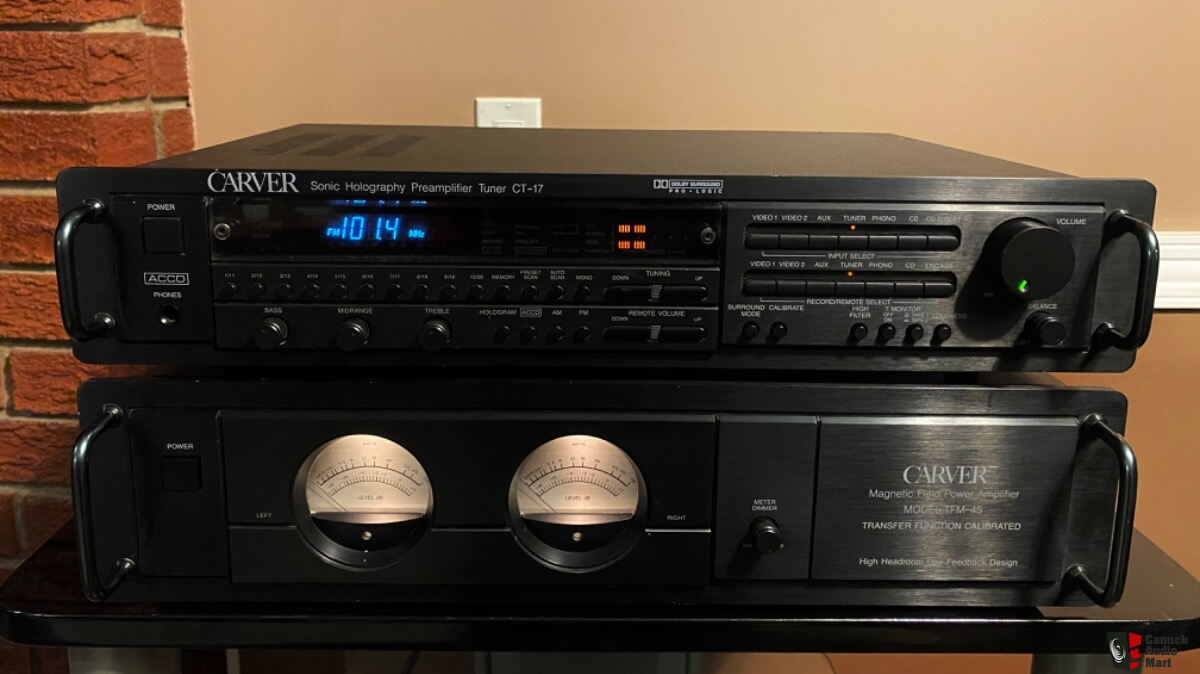 Carver TFM-45 Power Amplifier + Carver CT-17 Preamplifier Photo ...