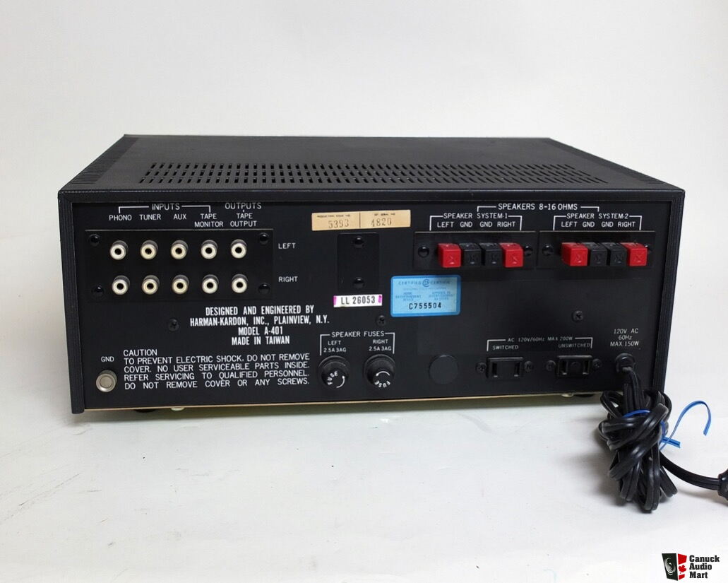 Harman Kardon Control Amplifier A401 20W per Channel 1970's Integrated ...