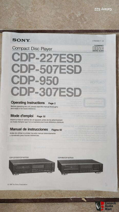 Sony CDP-507 ESD Photo #4311244 - Canuck Audio Mart