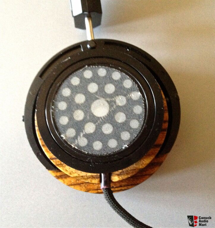 Custom Grado 225i. Zebra wood cups. Thick, brown leather headband ...