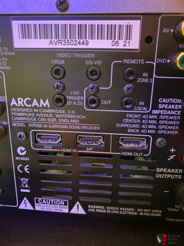 Arcam AVR350 receiver - with box, manual, remote and cord Photo ...