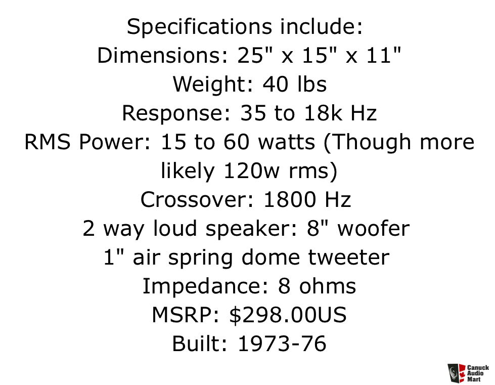 EPI M150 Vintage Speakers Photo #4346174 - Canuck Audio Mart