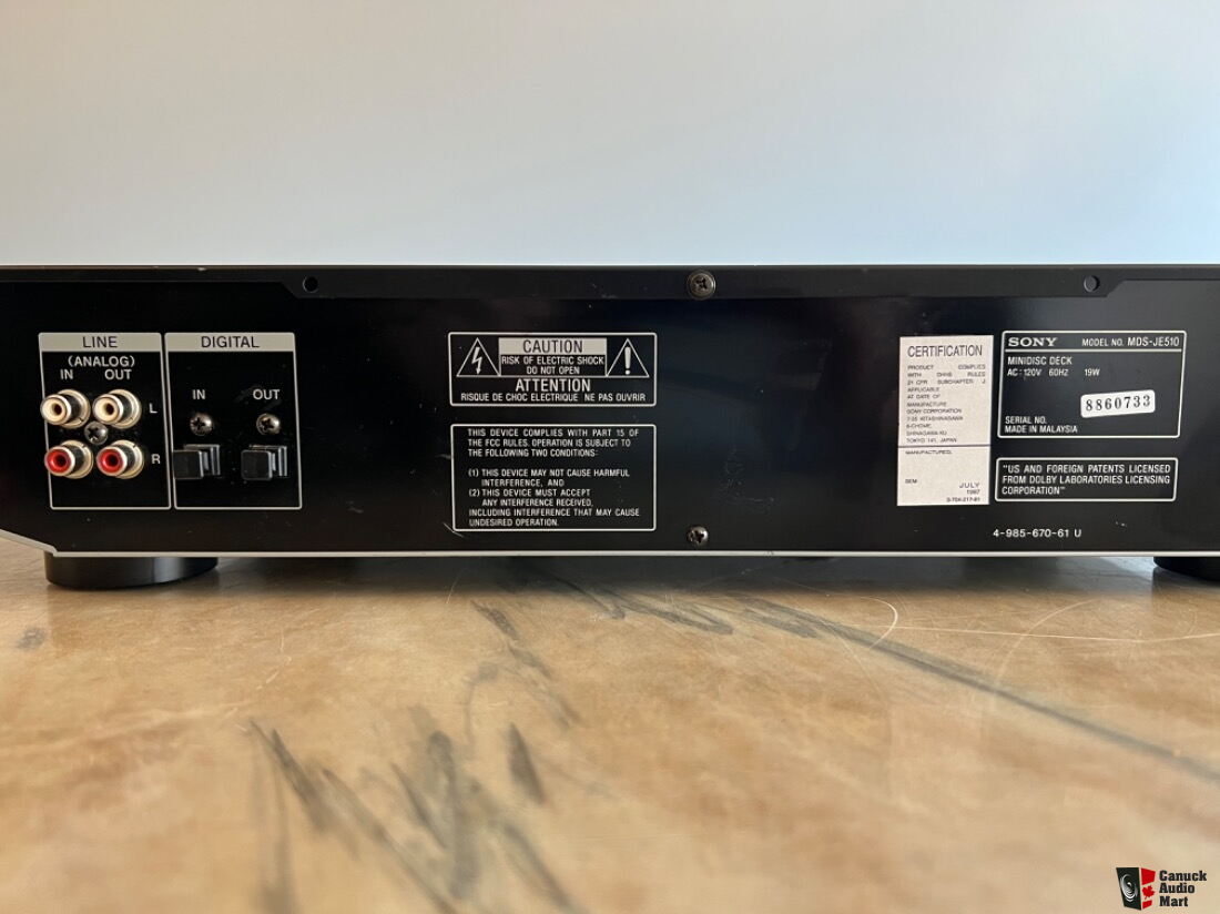 Refurbished SONY MINI DISC Deck MDS-JE510 with remote * pro shipper ...