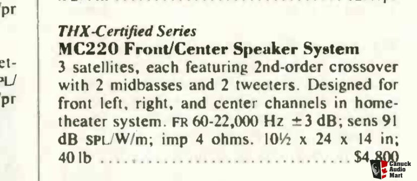 Fosgate MC-220 THX Theatre Speakers Photo #4386324 - Canuck Audio Mart