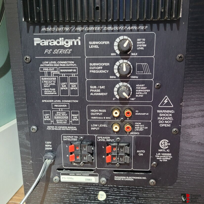Paradigm PS-1200 Subwoofer Photo #4390512 - Canuck Audio Mart