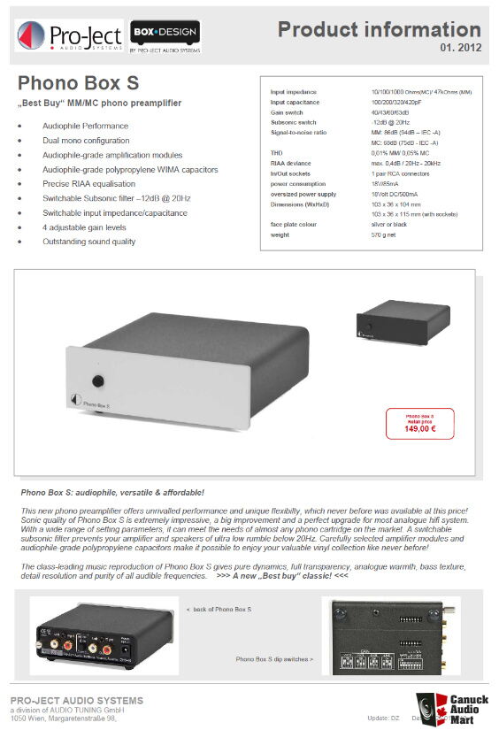 Pro-Ject Phono Box S Photo #4408596 - Canuck Audio Mart