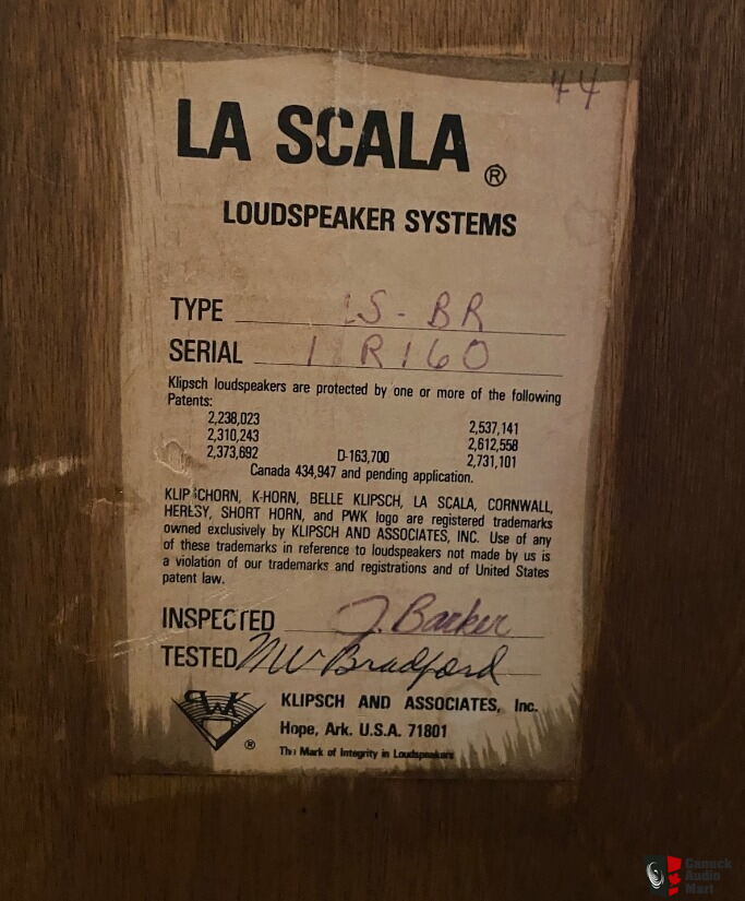 Vintage Klipsch La Scala speakers Photo #4433126 - US Audio Mart
