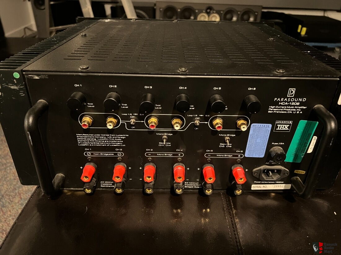 Parasound HCA-1206 6/5/4 Channel 1200W Amplifier, THX Certified Photo ...