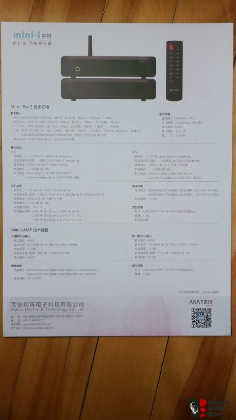 Matrix Audio Mini-i Pro 2 DSD / DAC / Bluetooth / Headphone Photo ...