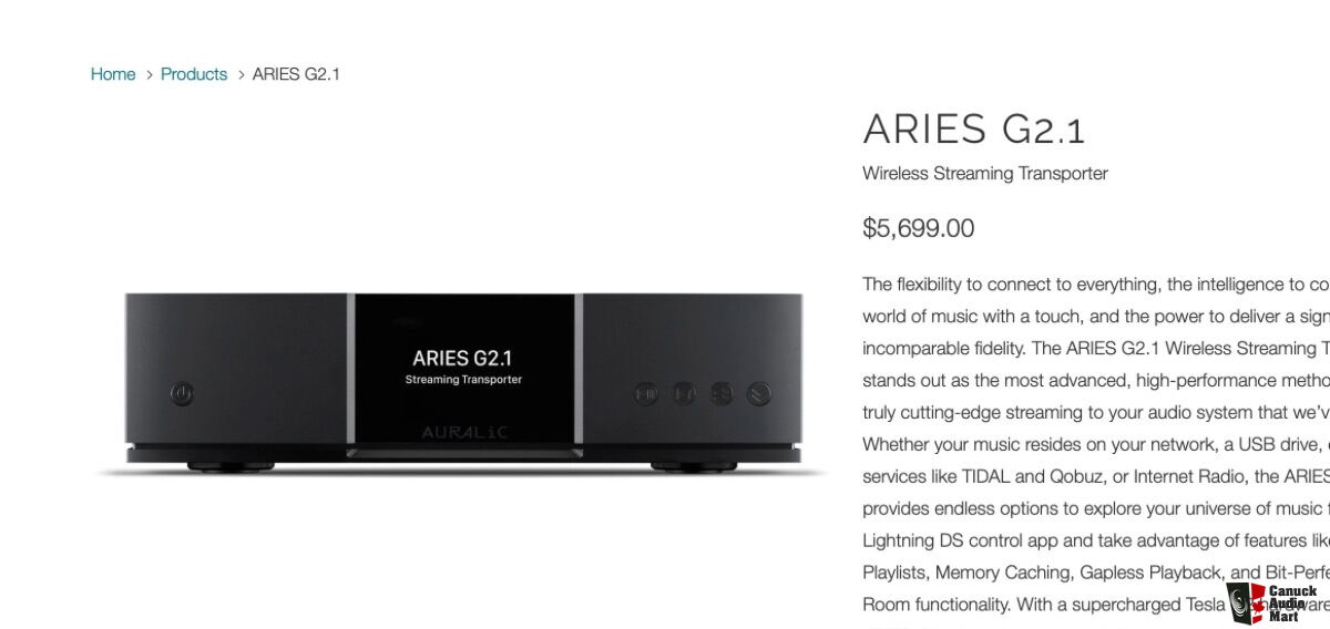 Auralic ARIES G2.1 (streamer only) For Sale - Canuck Audio Mart