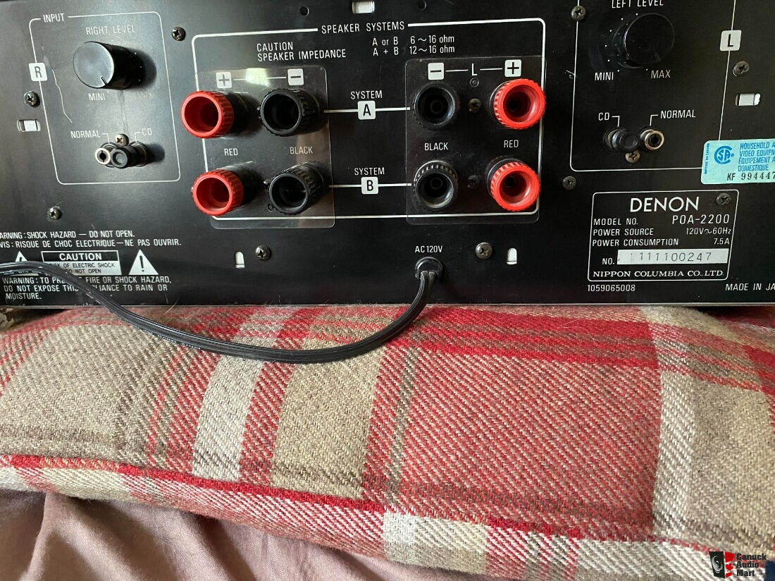Denon POA-2200 Amplifier For Sale - Canuck Audio Mart