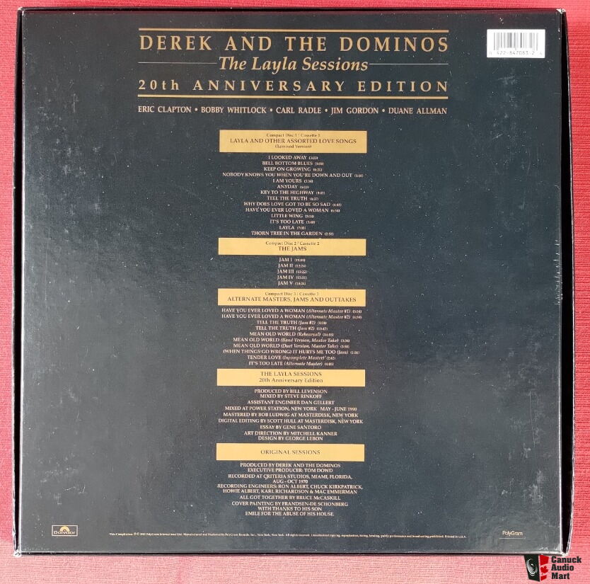 Derek and The Dominos The Layla Sessions 20th Anniversary Edition Photo ...