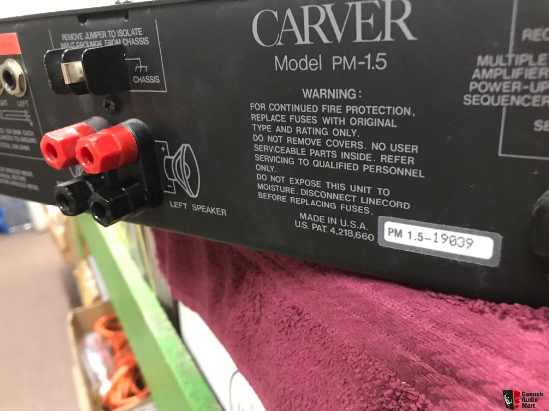 Carver PM-1.5A Power Amplifier in pristine working condition Photo ...