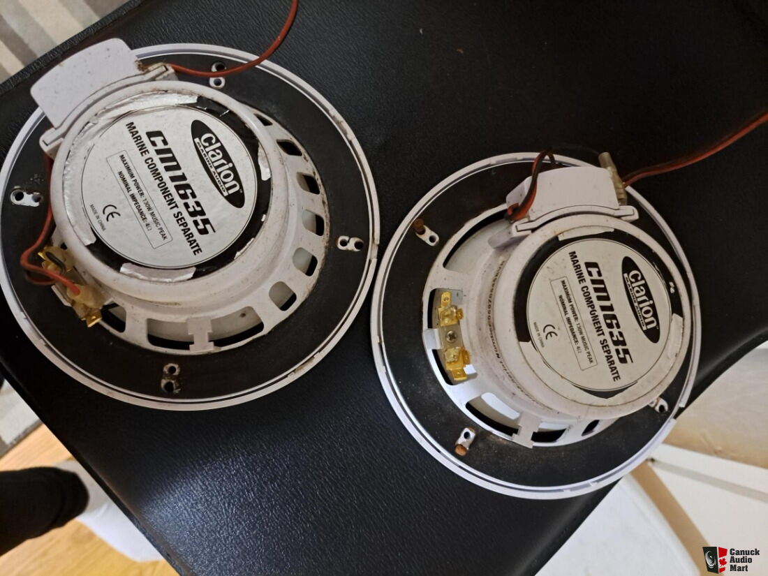 Clarion CM1635 6 1/2" Water Resistant Marine Component Speakers Photo ...