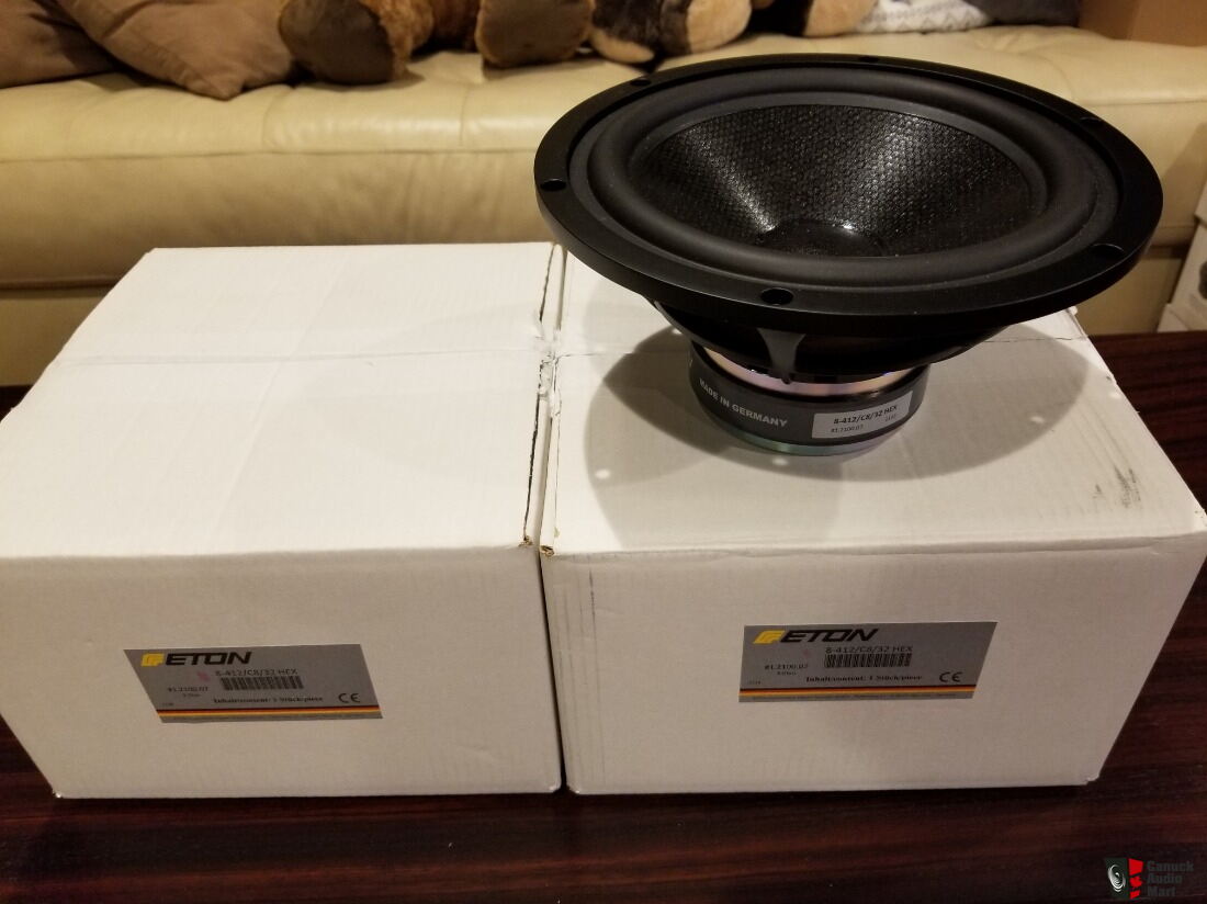 Brand new pair ETON 8-412/C8/32 HEX SYMPHONY II 8" woofers For Sale ...