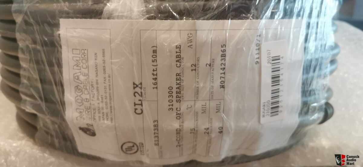 Mogami W3103 2c. 12awg HiDef Speaker Cable - 164 ft. (from Japan) For ...