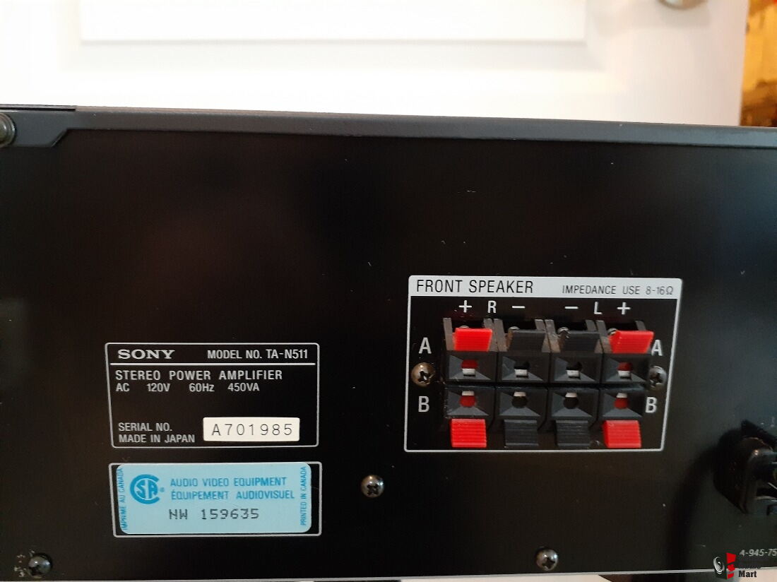 Excellent Sony Stereo Power Amplifier TA-N511 (Made in Japan) Photo ...