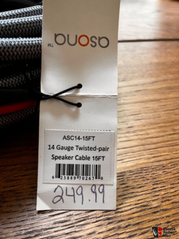 Asona speaker cables (15 foot @14 guage) Photo #4626480 - US Audio Mart