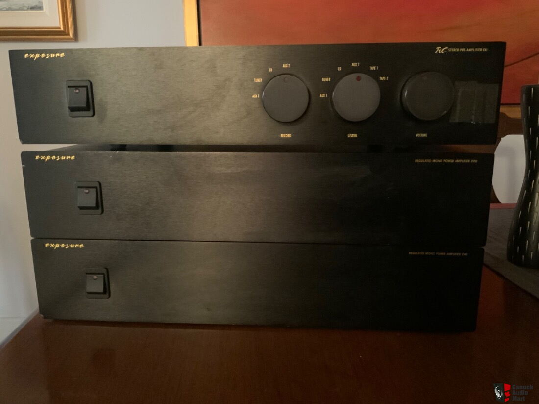 EXPOSURE XXI Preamp & XVIII MONO Amplifiers For Sale - Canuck Audio Mart