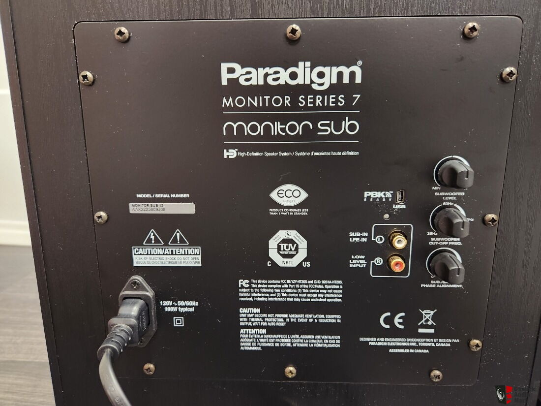Paradigm Monitor Series 7 Sub 12 - 900W 12" Sealed Sub Photo #4638945 ...