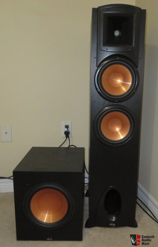 2 Klipsch Synergy Black Label F300 Towers and 2 Sub100 Subwoofers Photo ...