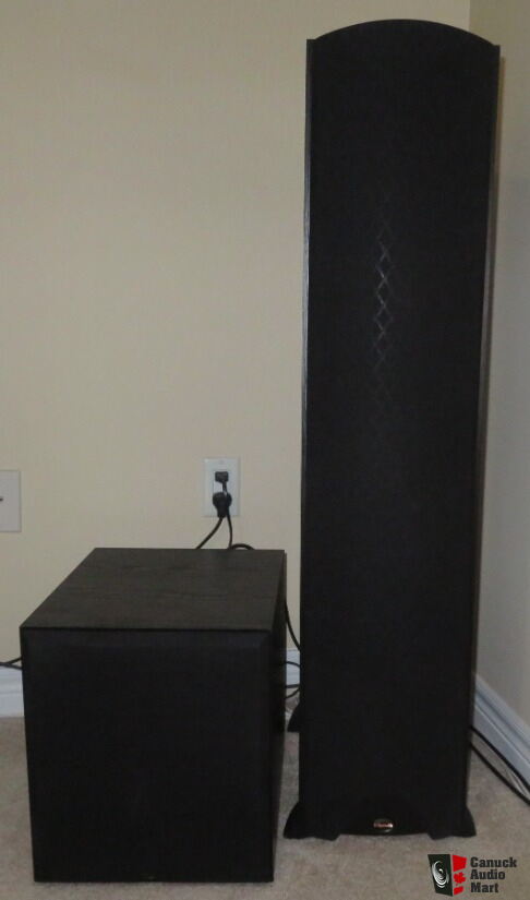 2 Klipsch Synergy Black Label F300 Towers and 2 Sub100 Subwoofers Photo ...