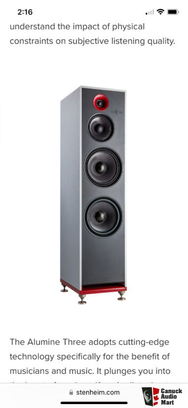Stenheim Alumine 3 Loudspeakers Photo #4679022 - US Audio Mart