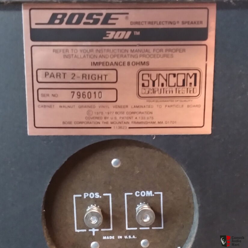 MATCHING PAIR : BOSE 301 version 1 ONE -refoamed 2022 excellent ! Photo ...