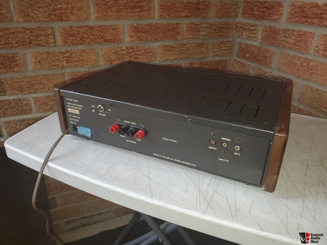 Audio Design PA 100 stereo amplifier with wood side panels will ship ...