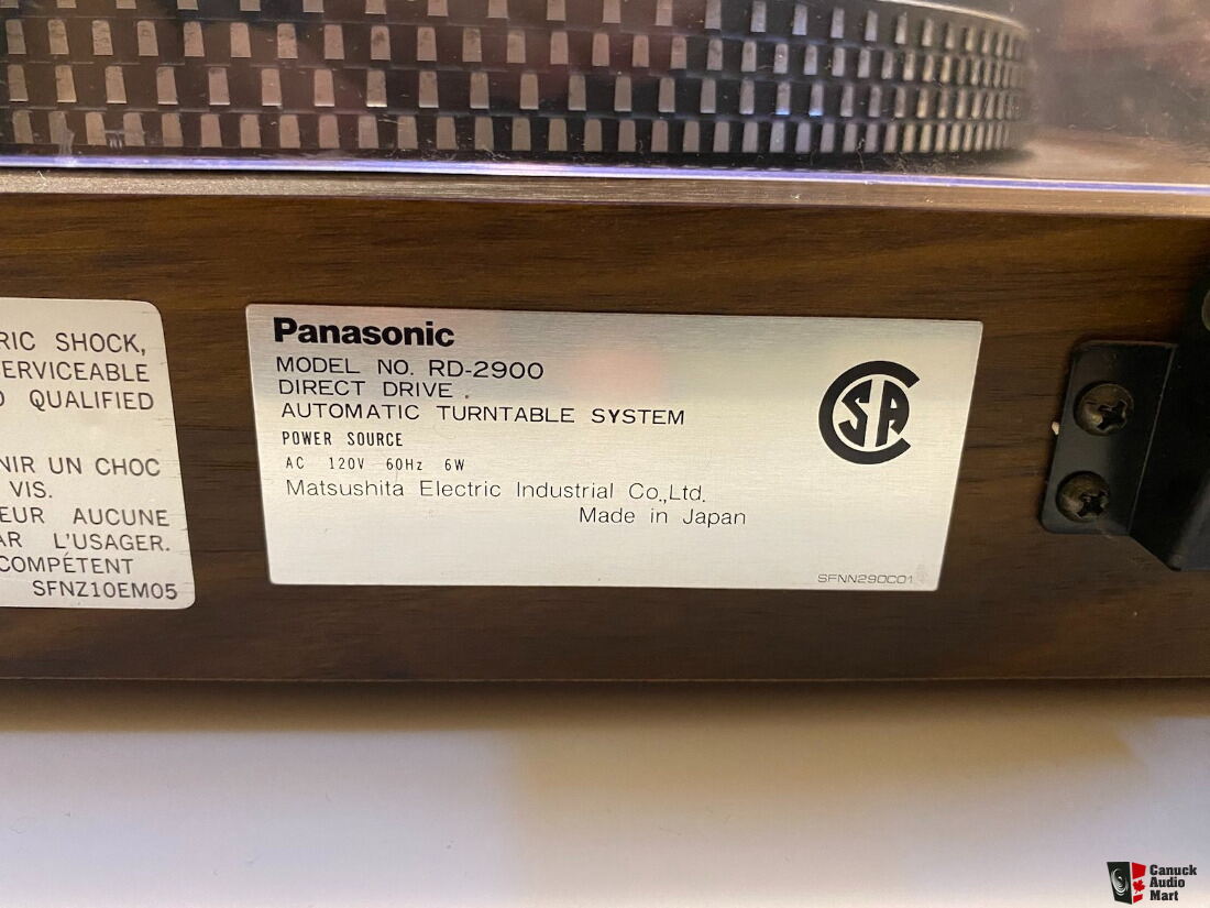 Rare Panasonic RD-2900 Direct Drive turntable Photo #4738072 - US Audio ...